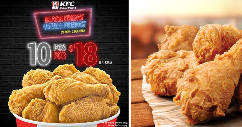 KFC Delivery offering 10 piece chicken for just S$18 (UP: S$35.50!) on ...