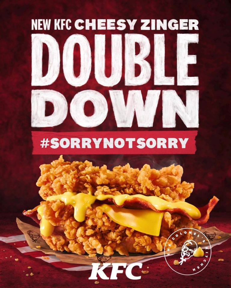 KFC Singapore brings back Zinger Double Down with more cheese, from 4 ...